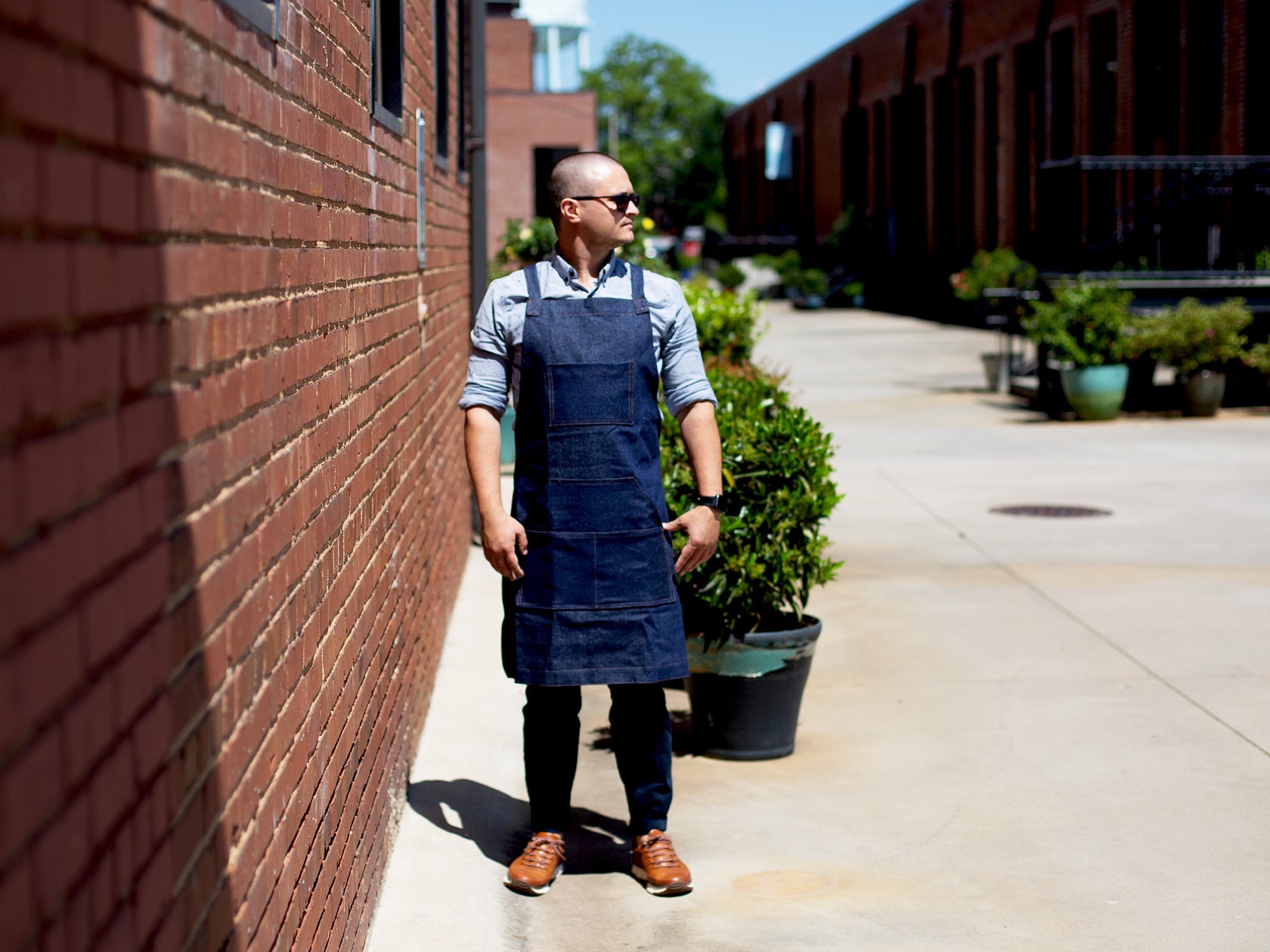 Personalized Blue Jean Apron with Pockets - Work & Cooking
