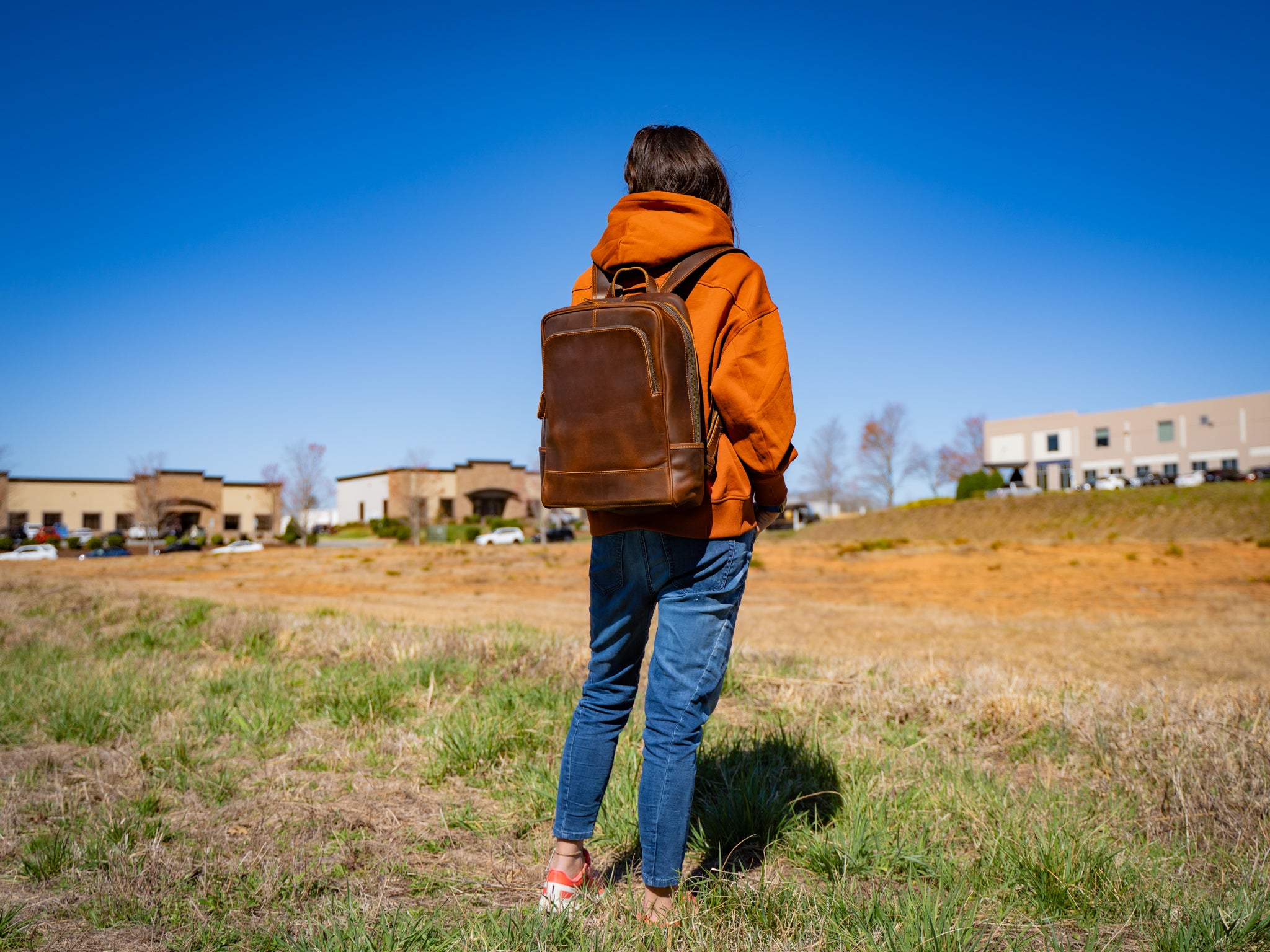 Leather Backpack Modern - Brown | olpr