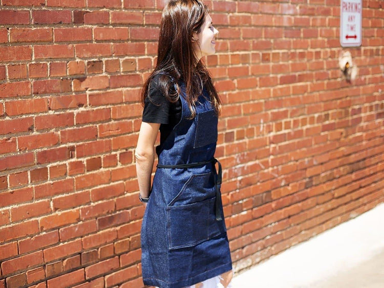 Personalized Blue Jean Apron with Pockets - Work & Cooking