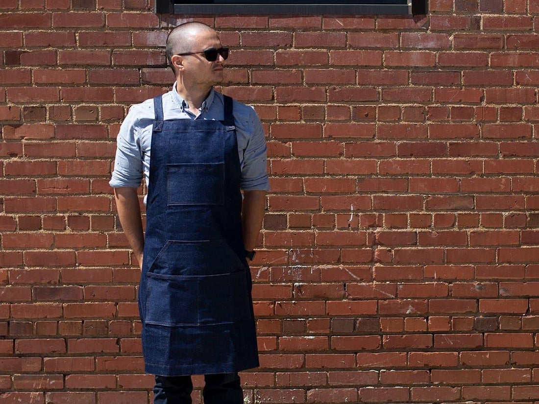 Personalized Blue Jean Apron with Pockets - Work & Cooking