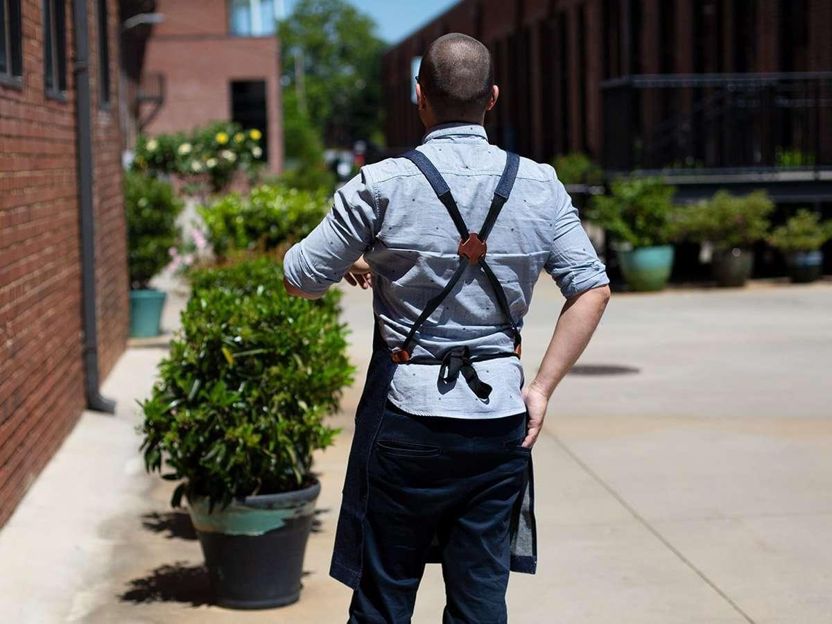 Personalized Blue Jean Apron with Pockets - Work & Cooking