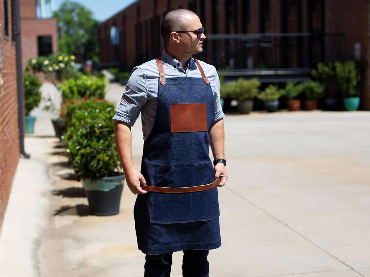 Best Custom Apron with Leather Straps and Pocket | olpr.