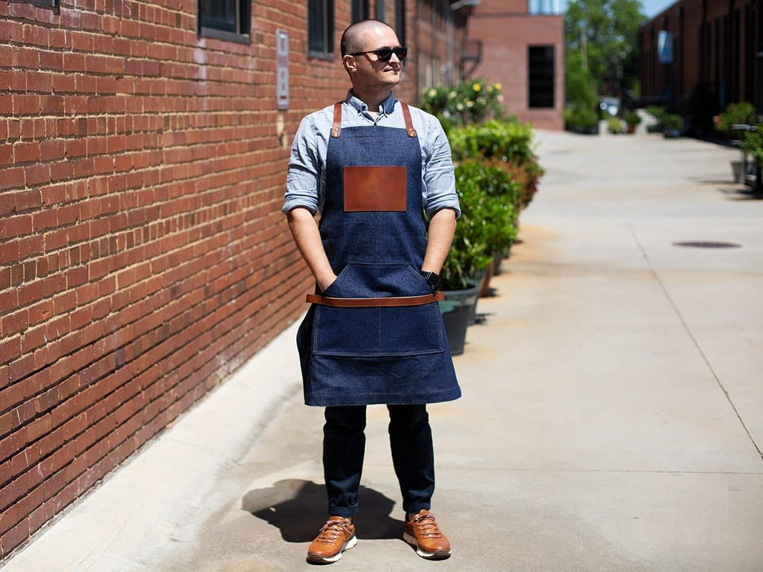 Best Custom Apron with Leather Straps and Pocket | olpr.