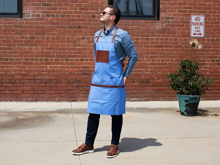 Custom Made Apron - Sky Blue