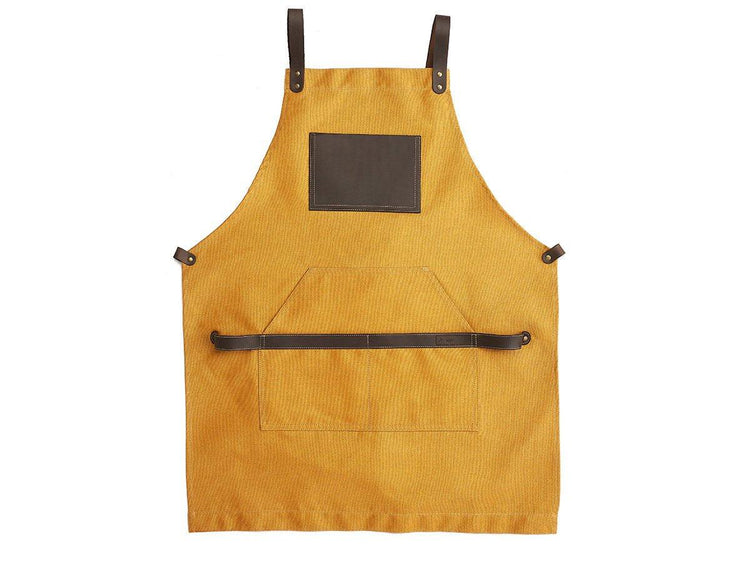 Custom Cross-Back Apron of Canvas - Amber | olpr
