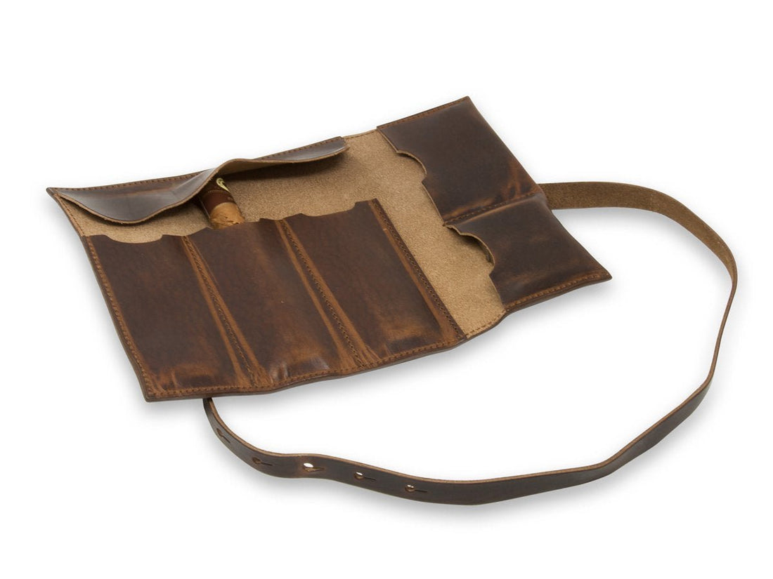 Handmade Milwaukee Leather Cigar Wallet - Chestnut | olpr.